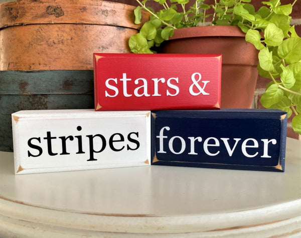 Patriotic Stars and Stripes Forever Mini Blocks For Tiered Tray Decor ...