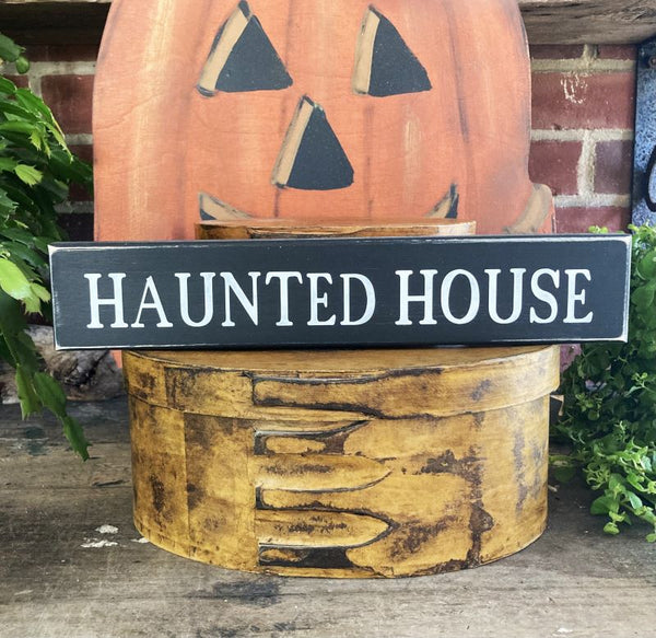 Haunted House Shelf Sitter Block Halloween Decor – Country Workshop
