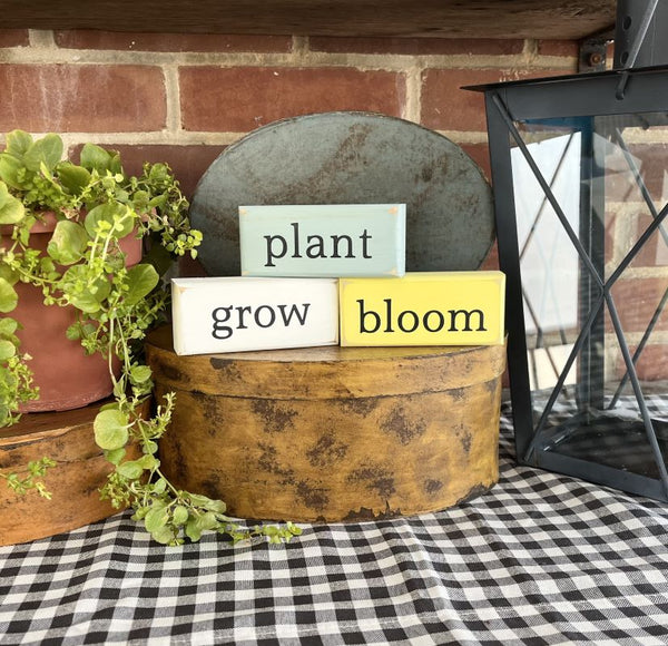 Plant Grow Bloom Mini Blocks Tiered Tray Decor Gardener Spring Summer ...